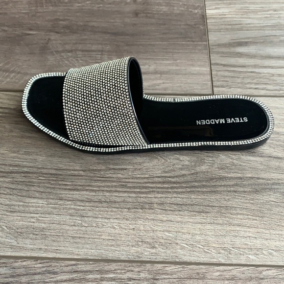 Steve Madden | Shoes | Brand New Steve Madden Rhinestone Sandal Slides ...